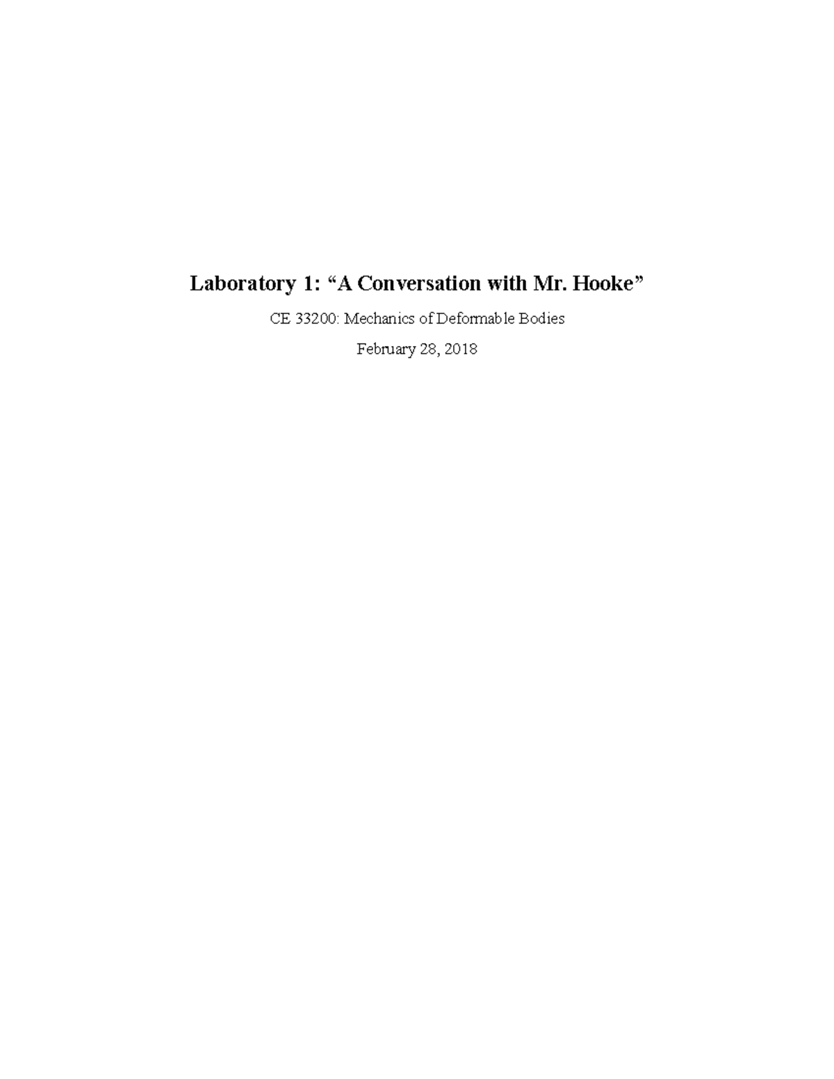 Ce 332 lab 1 - Laboratory - Laboratory 1: “A Conversation with Mr ...