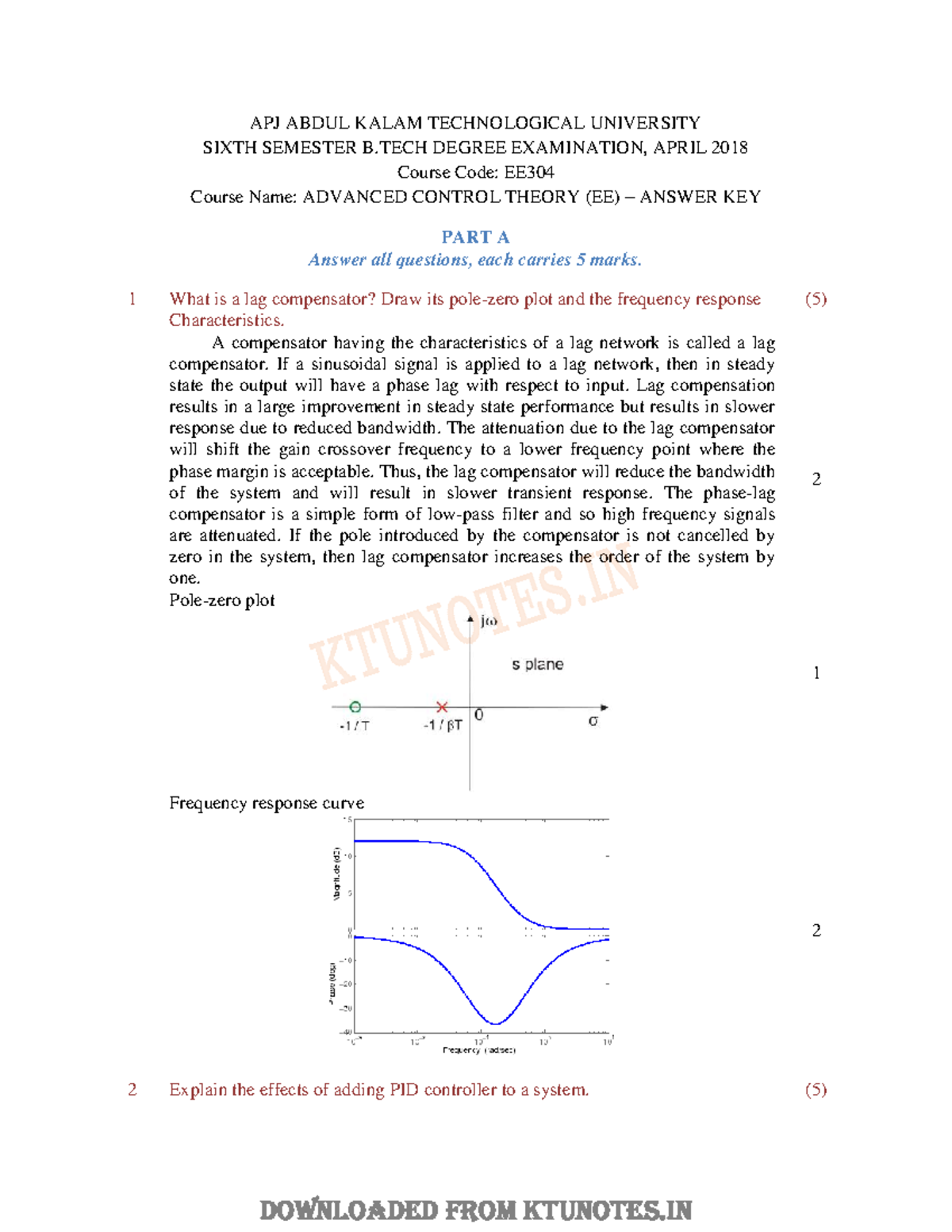 ACT - Answer Key April 2018 - APJ ABDUL KALAM TECHNOLOGICAL UNIVERSITY ...