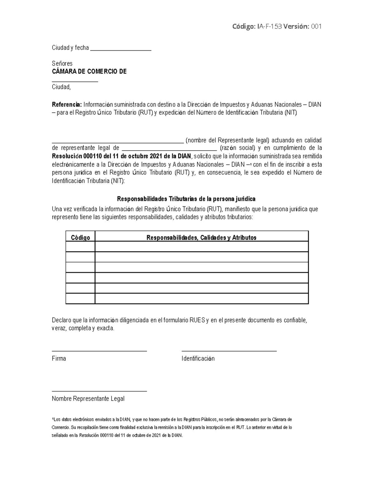 IA-F-153 formatocartaresponsabilidades personajuridica - Código: IA-F ...