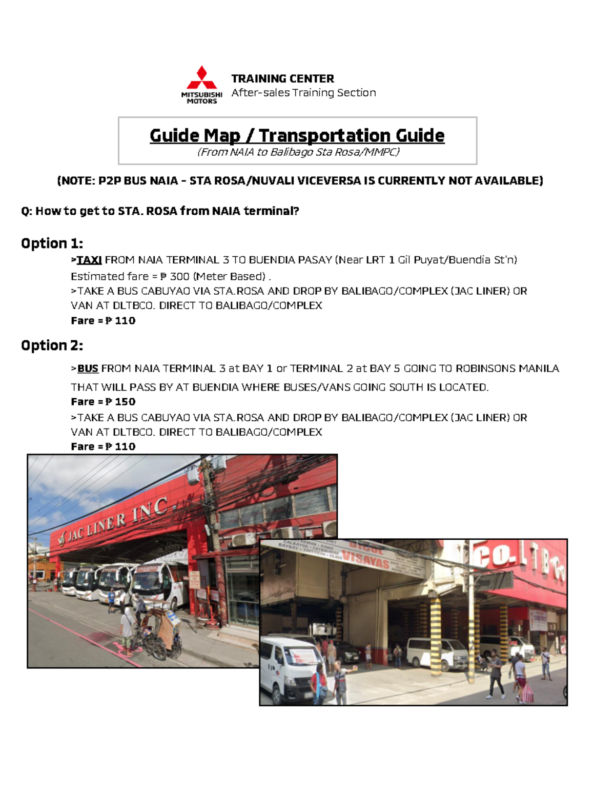 H.Transportation Guide - Q: How to get to STA. ROSA from NAIA terminal ...
