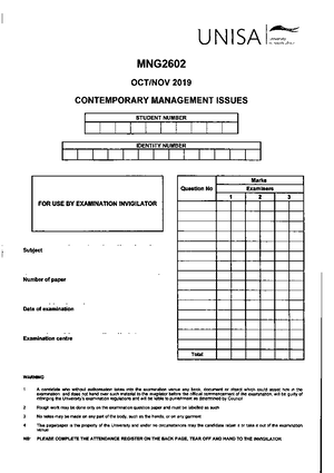 MNG2601-study notes - MNG2601: GENERAL MANAGEMENT CH1 Introduction to ...
