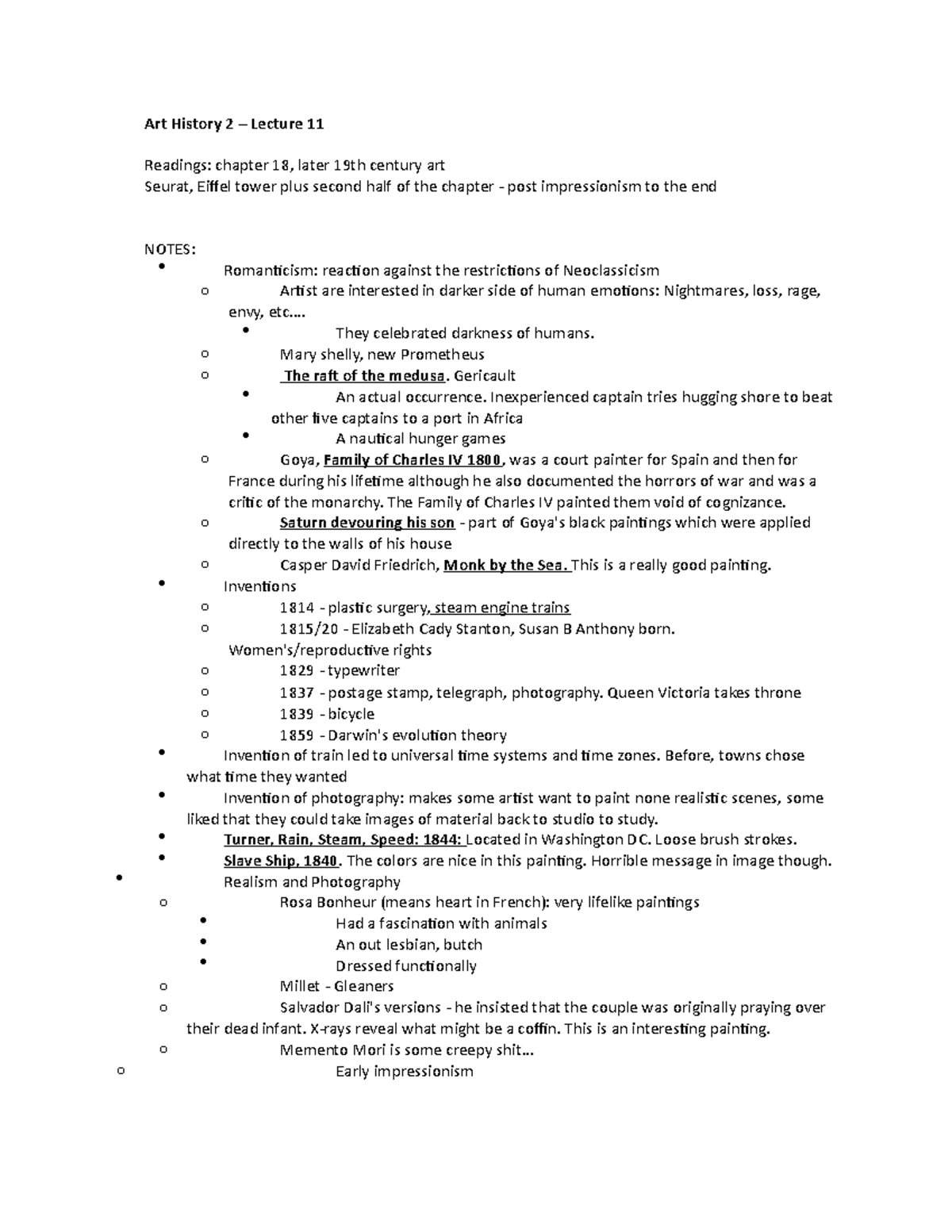 Art History 2 - Lecture 11 - Art History 2 – Lecture 11 Readings ...