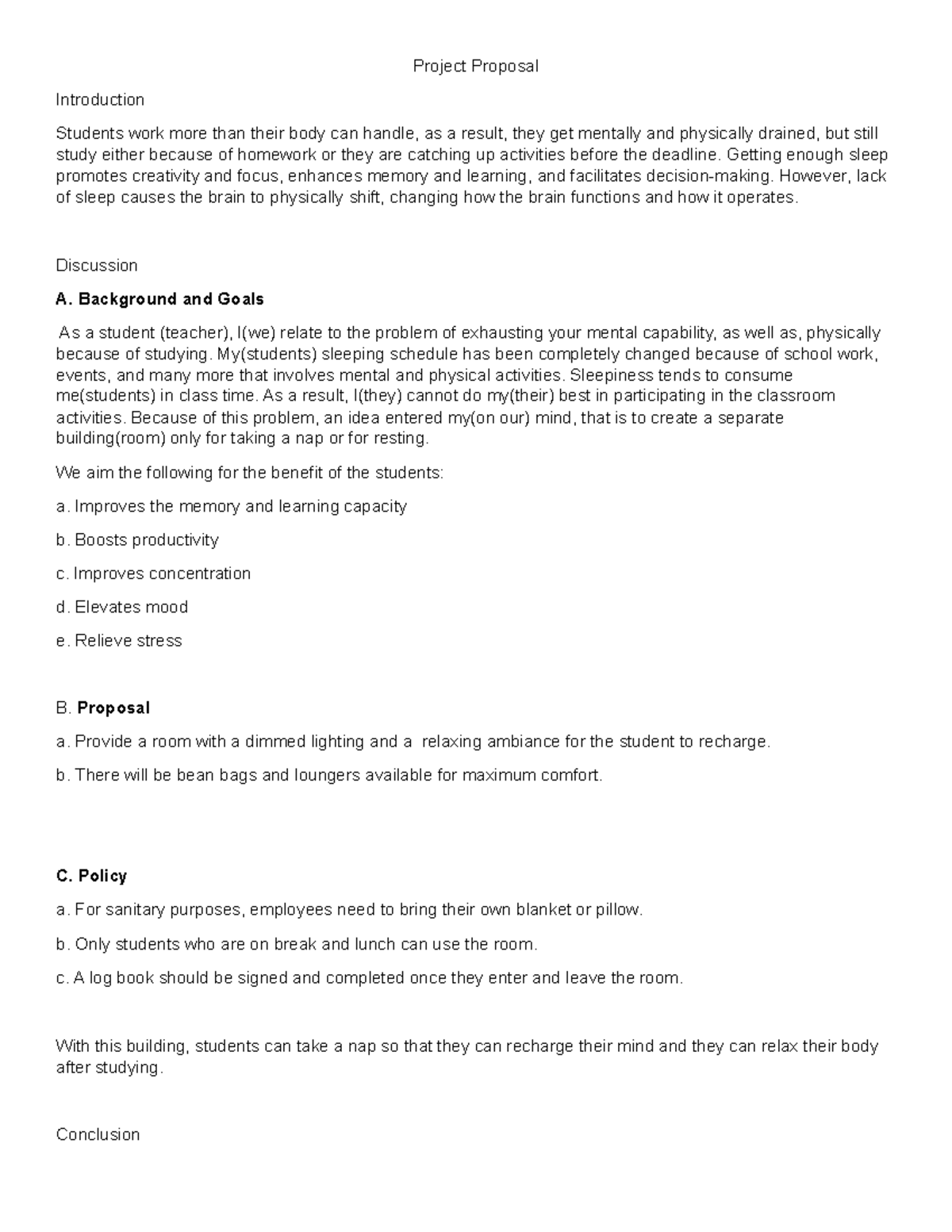 UGE 2 - Sample Internal Proposal - Project Proposal Introduction ...