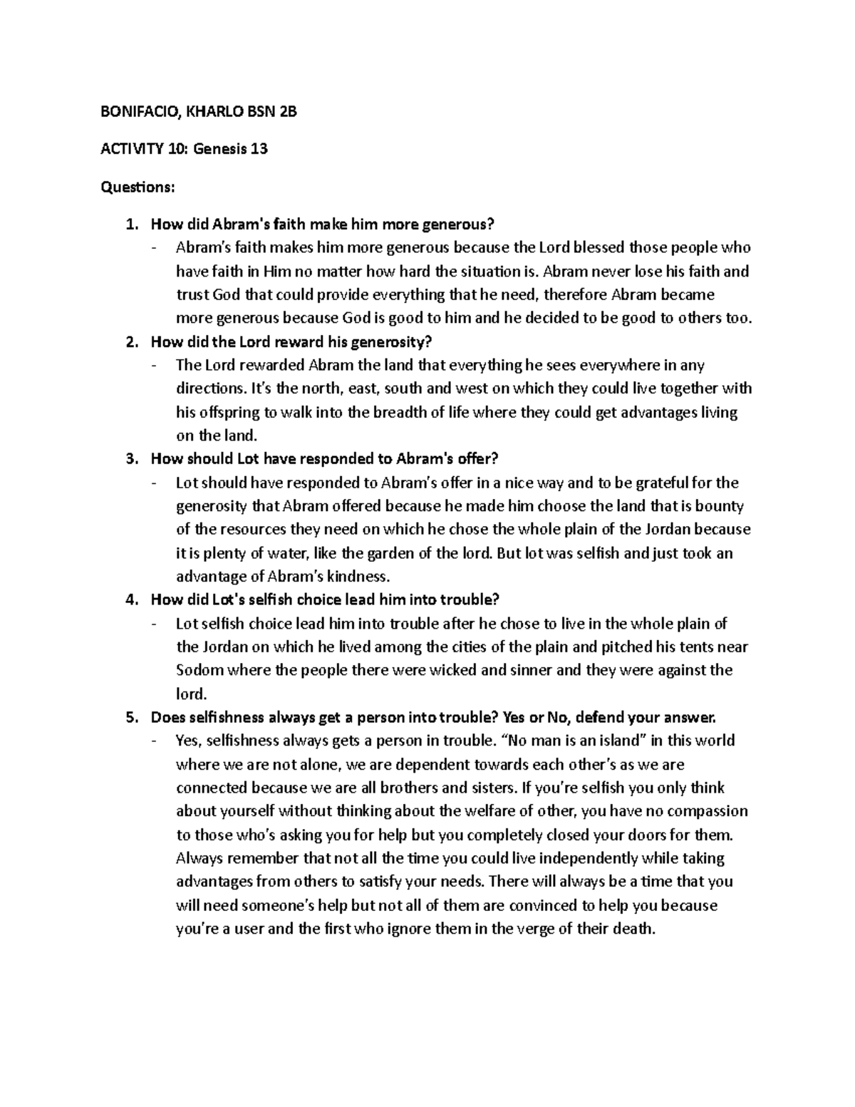 Bonifacio act 10 on bible new testament - BONIFACIO, KHARLO BSN 2B ...