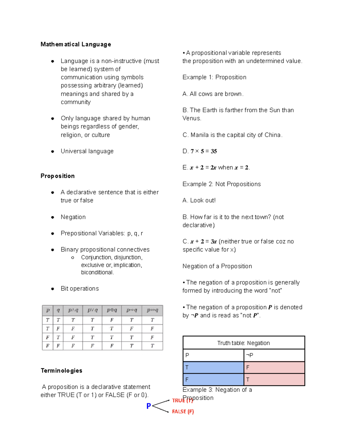 GEMATMW MATHEMATICAL LANGUAGE - Mathematical Language Language is a non ...