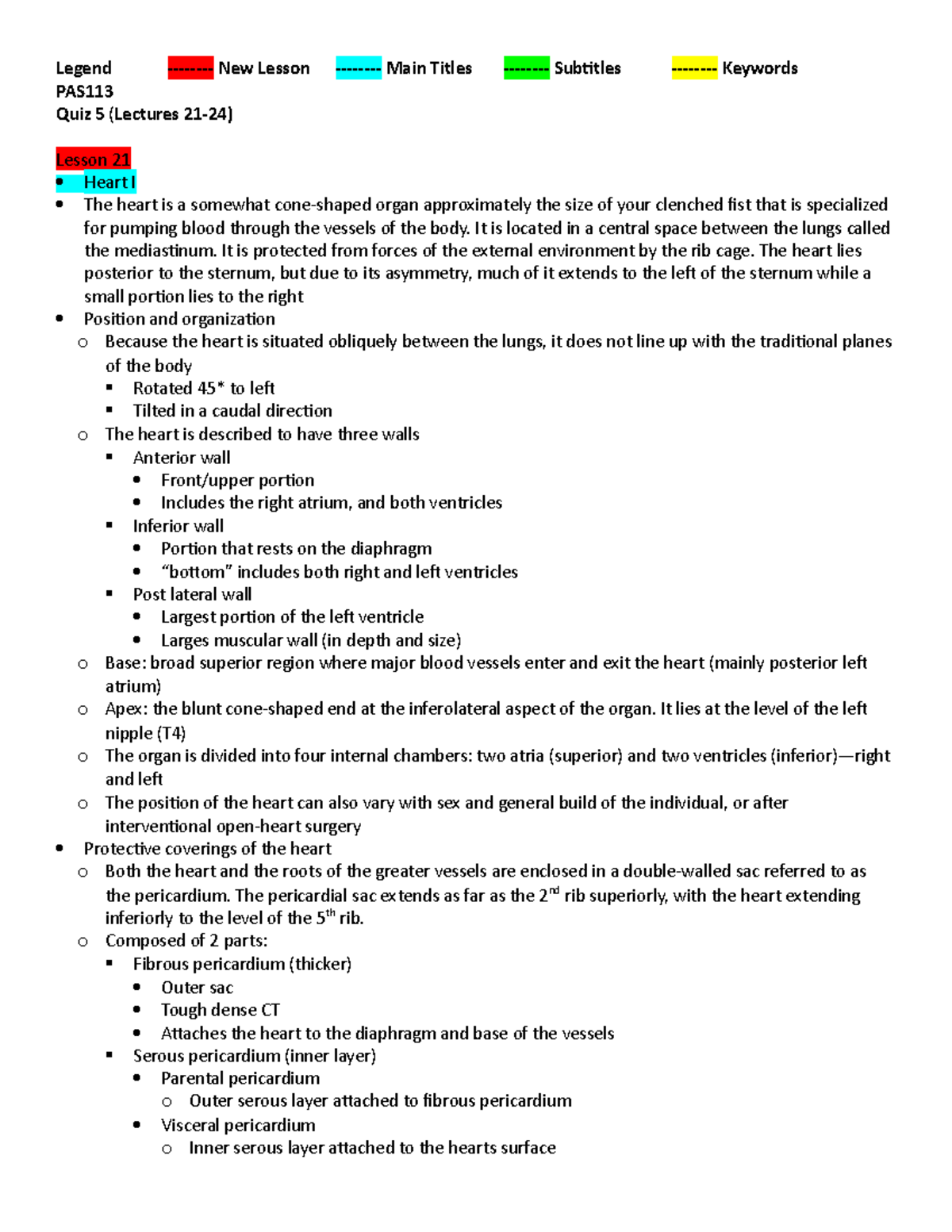 Quiz 5 (21-24) - Quiz 5 (21-24) STUDY GUIDE - Legend - New Lesson ...