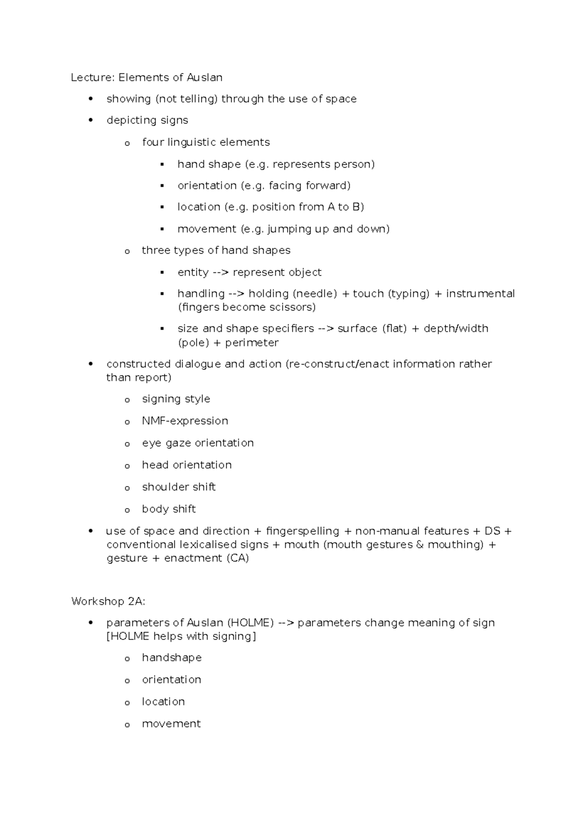 EDUC20076 Lesson Two - Lecture: Elements of Auslan showing (not telling ...