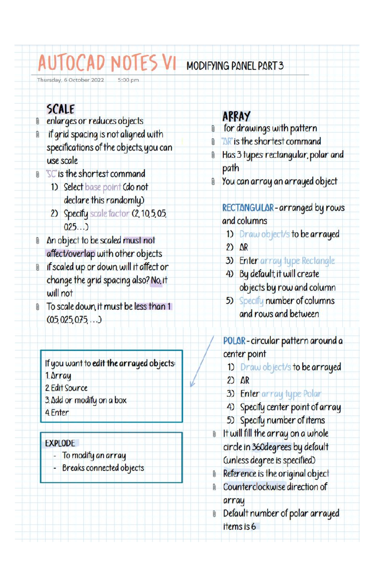 Autocad- Notes-6 - reviewer - Civil Engineering - Studocu