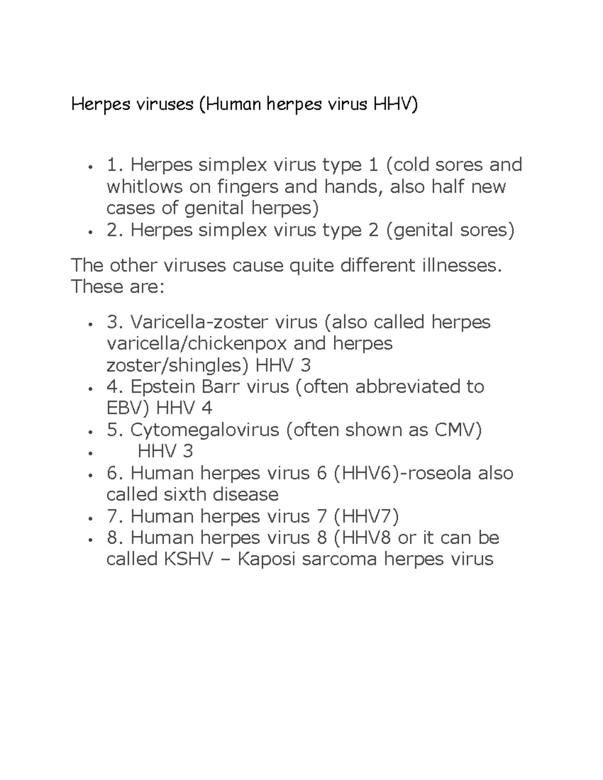 Herpes viruses - Herpes simplex virus type 1 (cold sores and whitlows ...