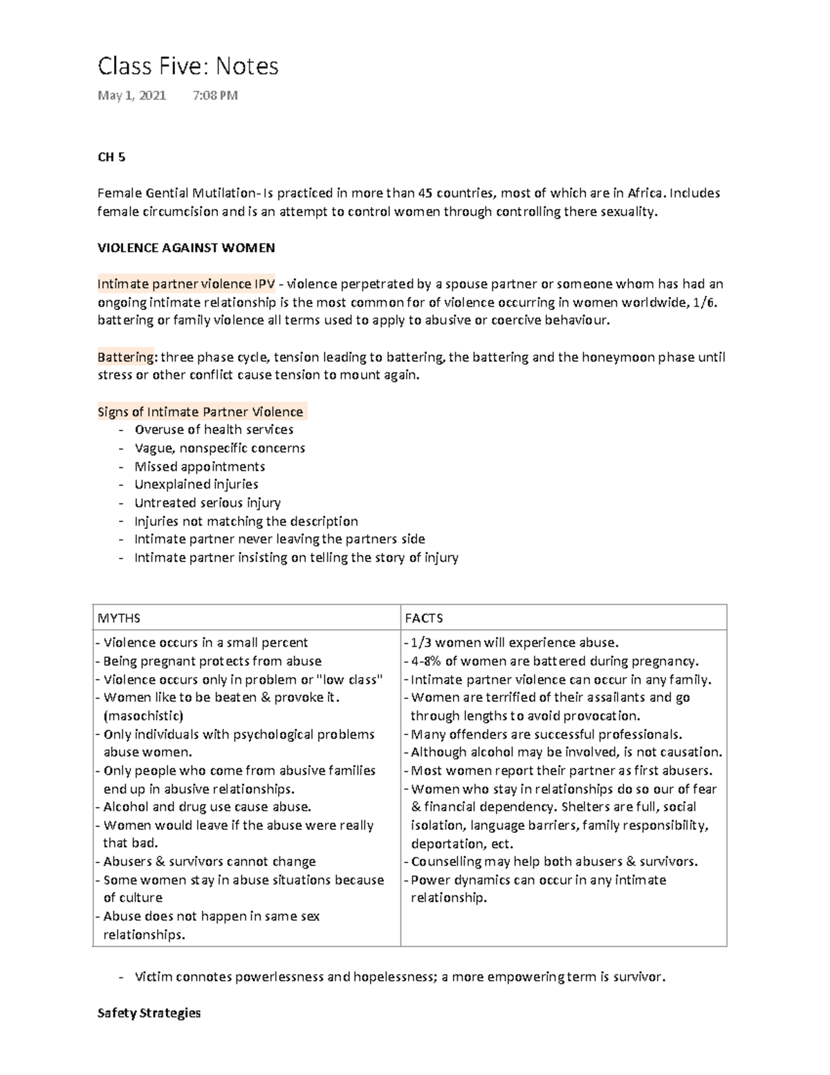 Class five notes - CH 5 Female Gential Mutilation- Is practiced in more ...