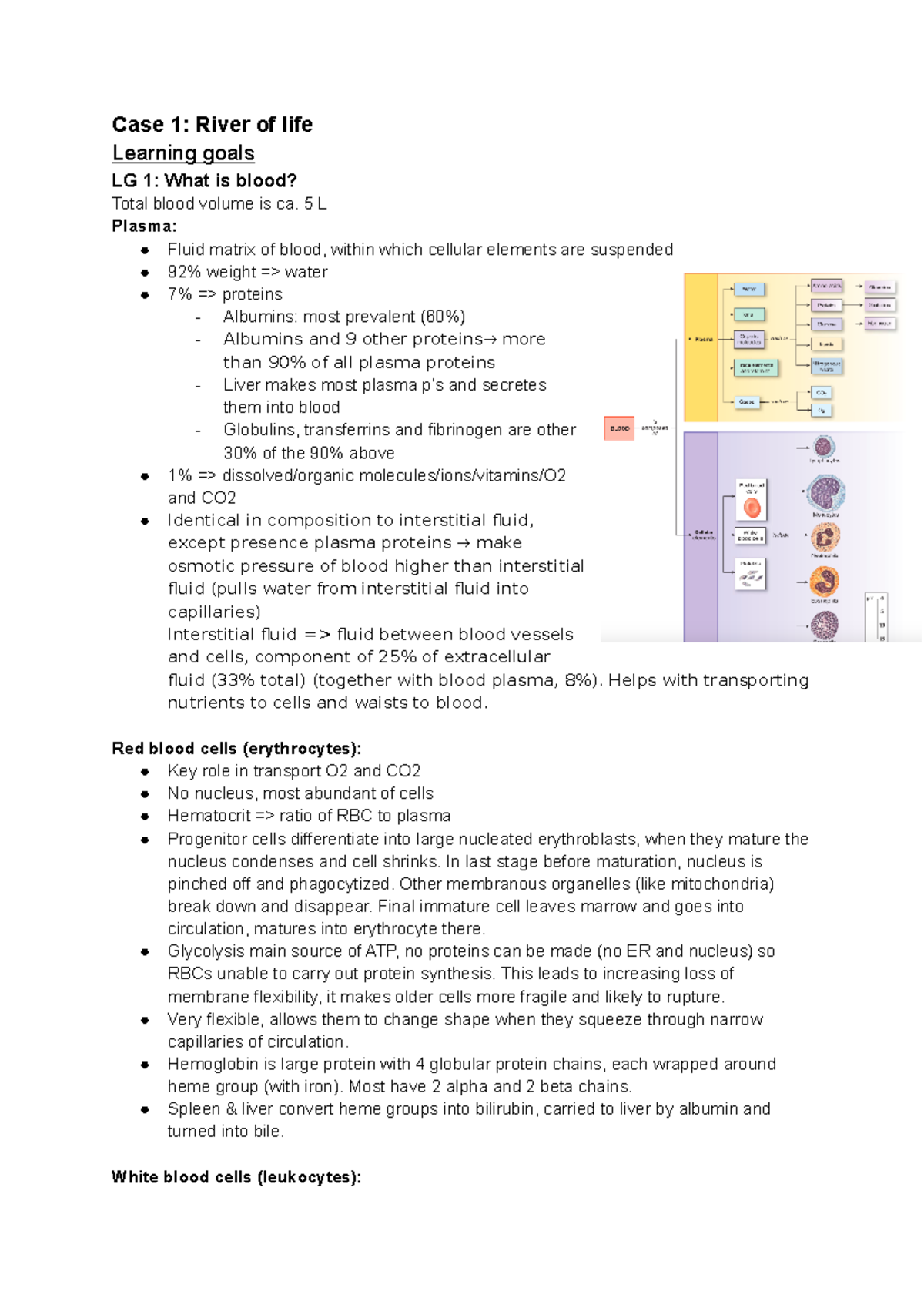 Homeostasis and organ systems - Case 1: River of life Learning goals LG ...