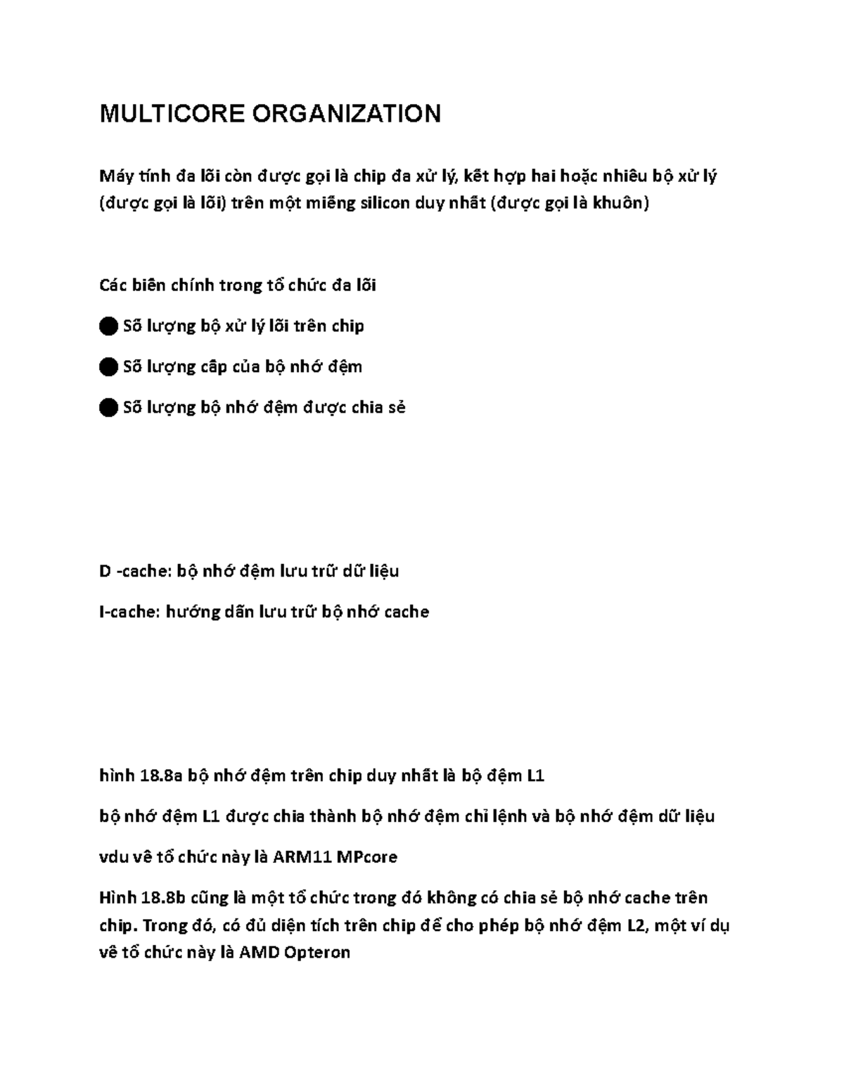 Multicore Organization - MULTICORE ORGANIZATION Máy tnh đa lõi còn đ ...