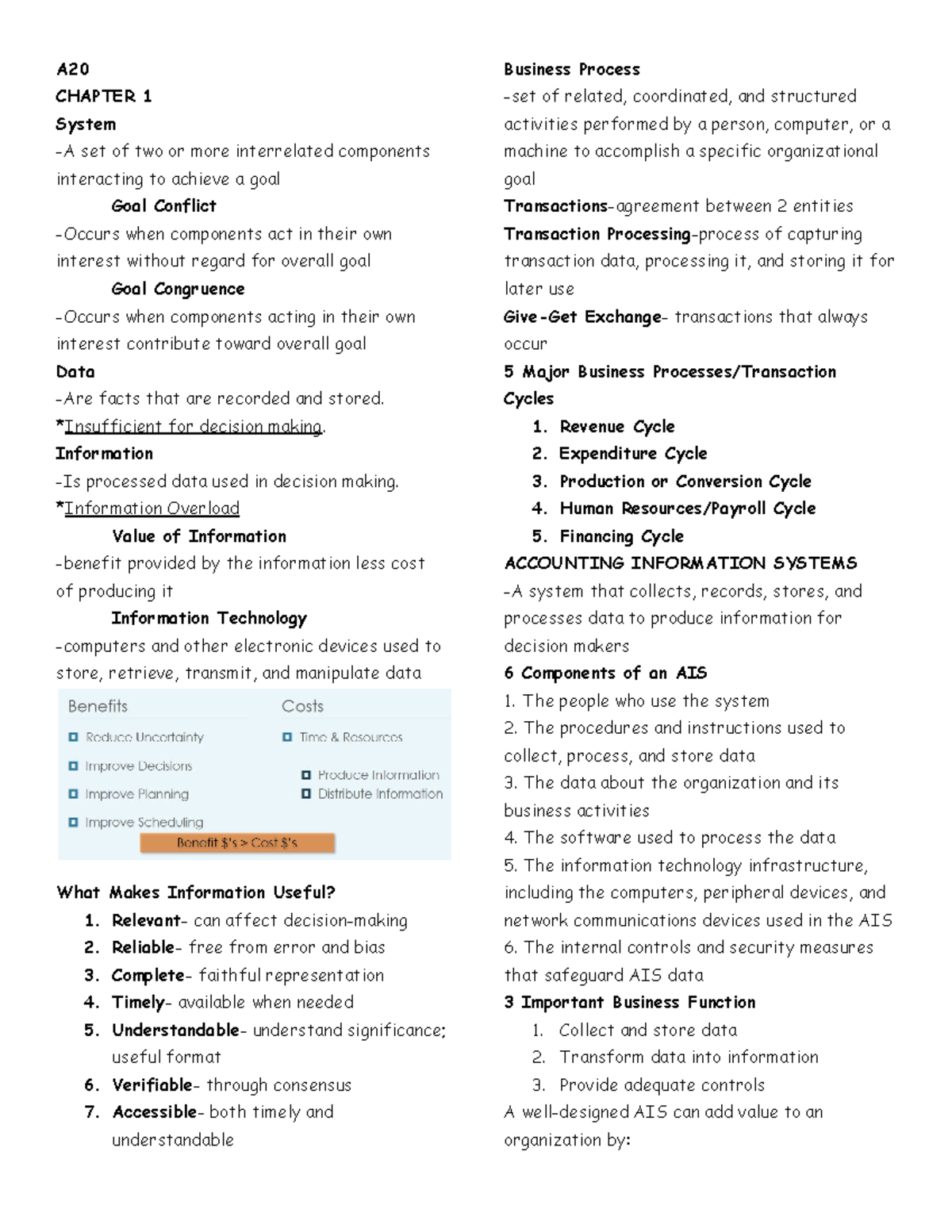 A20 - Q20 - A CHAPTER 1 System -A set of two or more interrelated ...