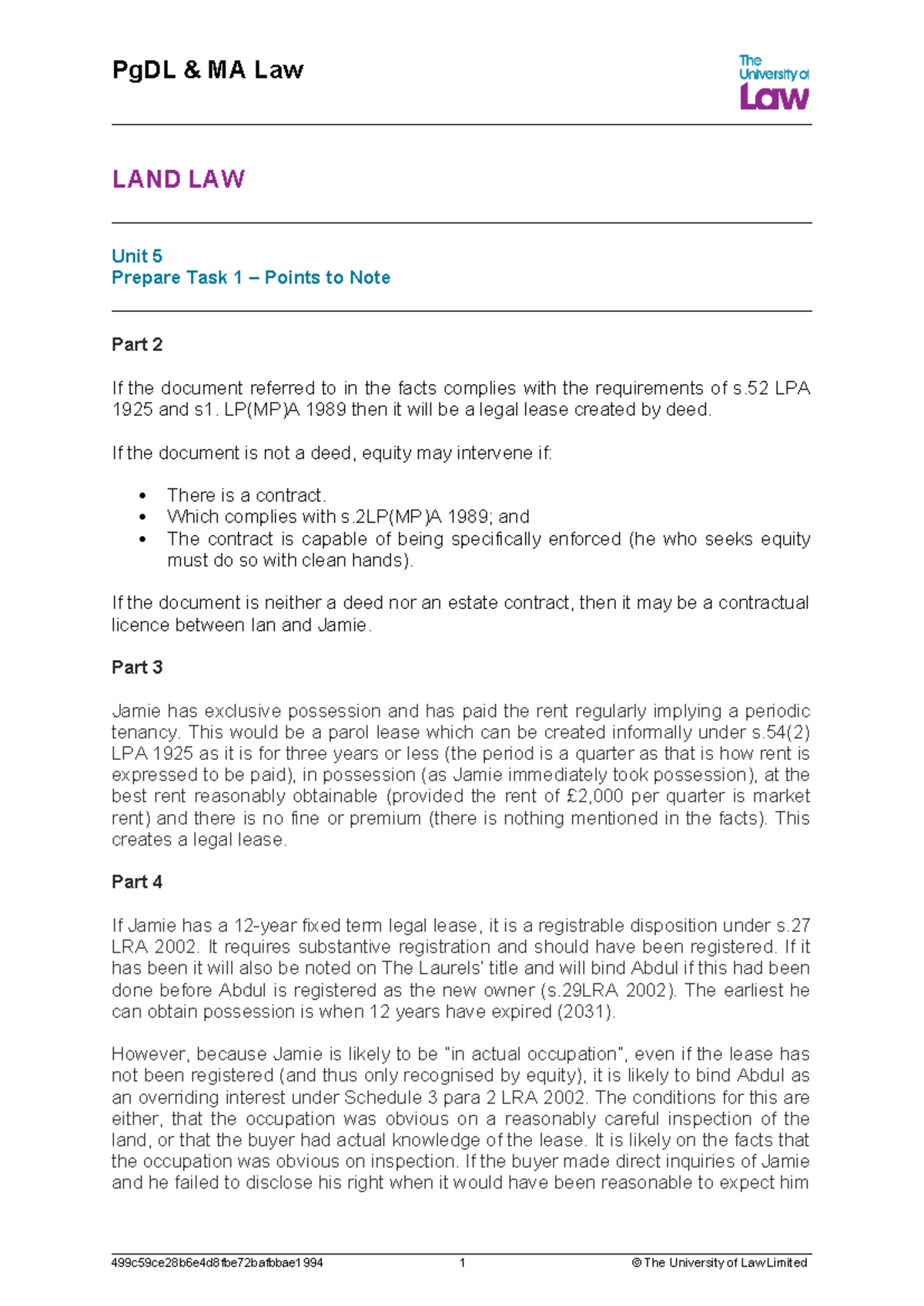 2324 pgdlma land u05 ce01 prepare task1 points to note - PgDL & MA Law ...