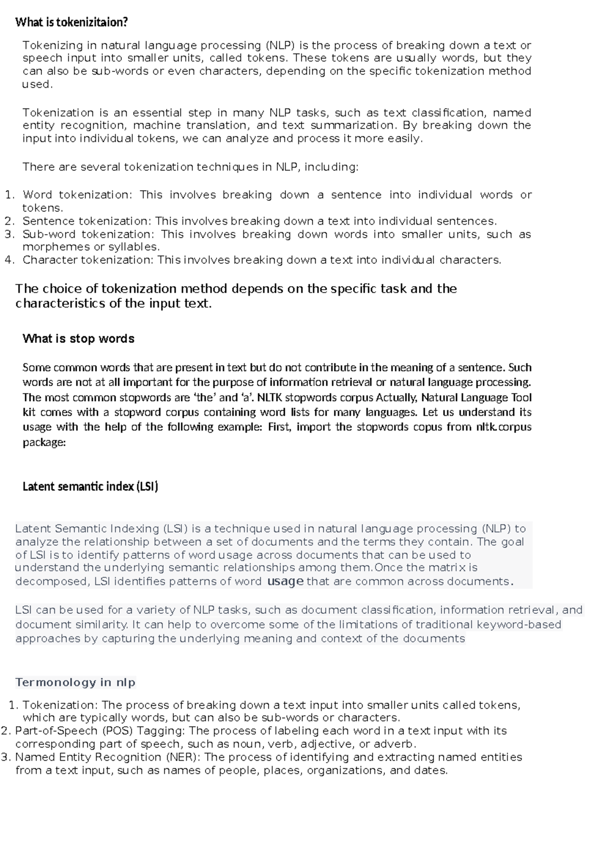 NLP end sem - What is tokenizitaion? Tokenizing in natural language ...