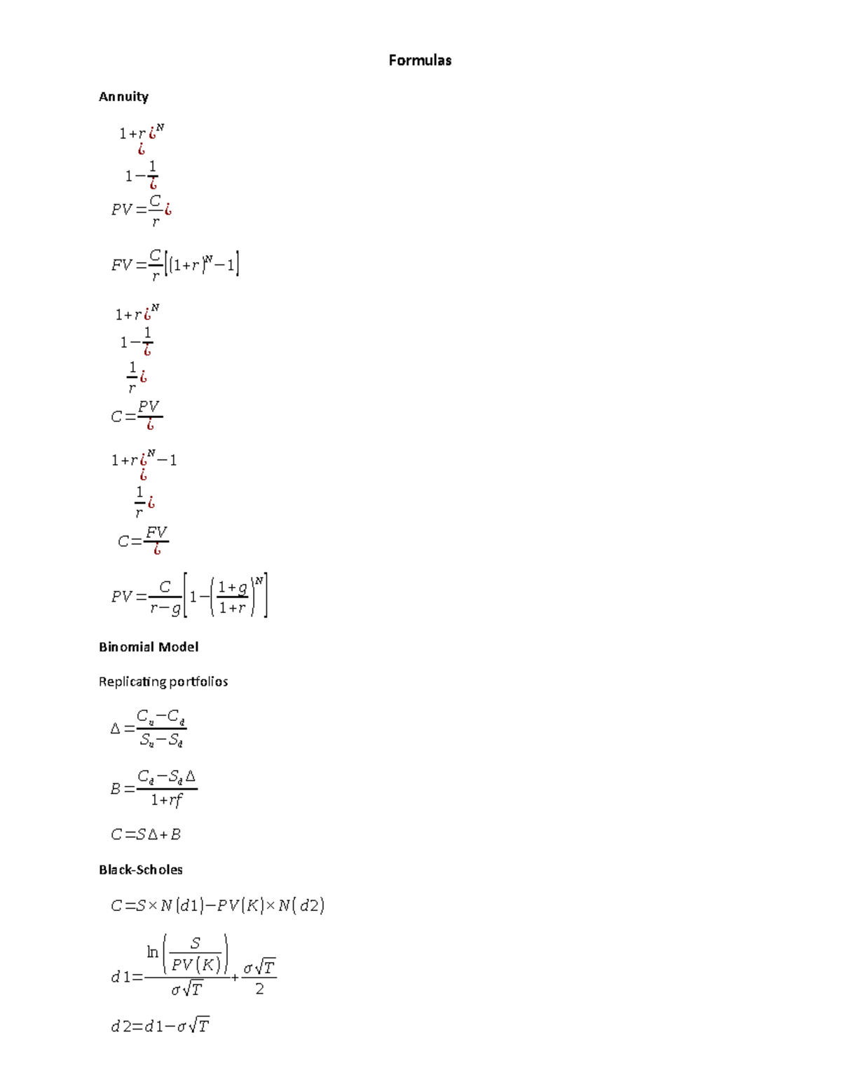 Formulas[ 11] - Formulas for corporate finance usefull for exam ...