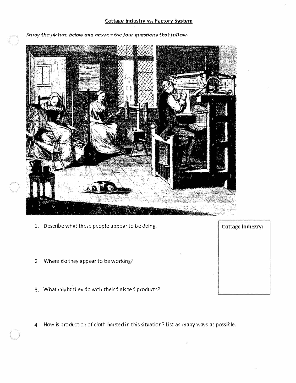 Cottage+Industry+vs - For Ap united states history - Study the picture ...