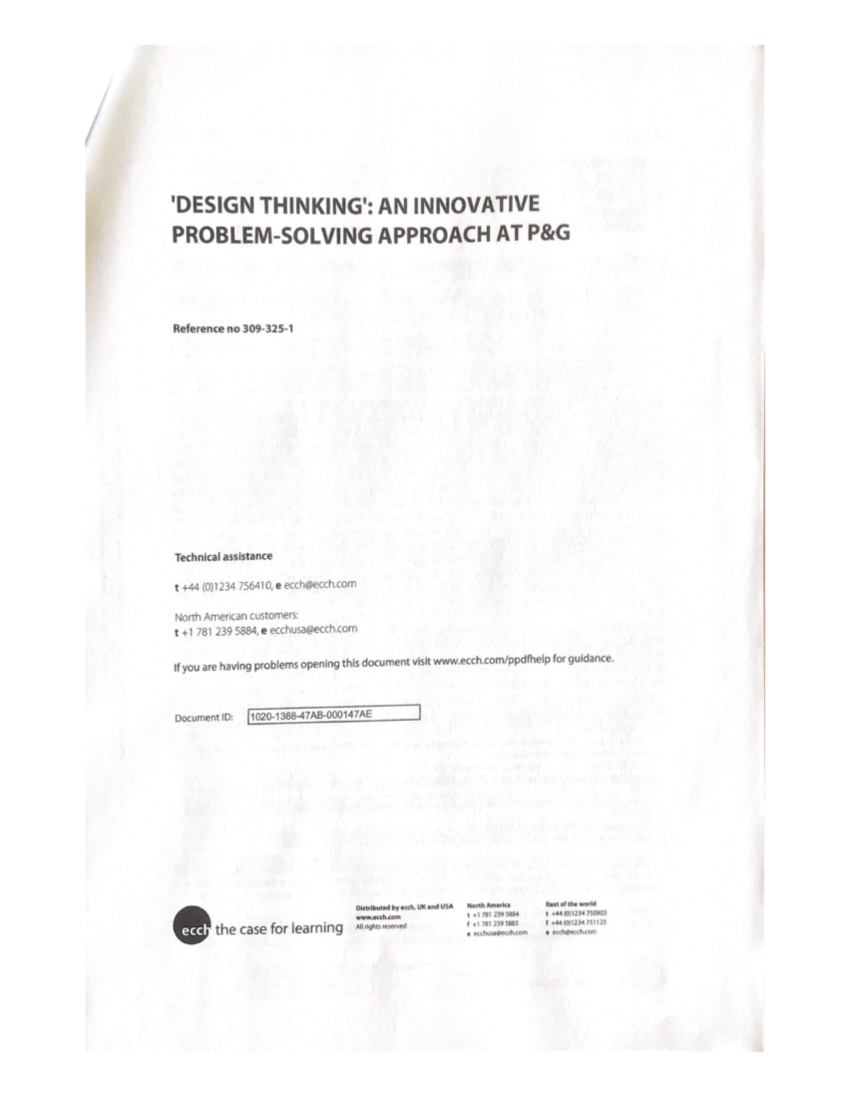 Design Thinking An Inovative Problem-solving approach at P&G ...