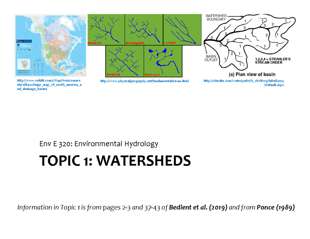 Env E 320 - 1 - Watersheds - 1 pp no blanks - TOPIC 1: WATERSHEDS Env E ...