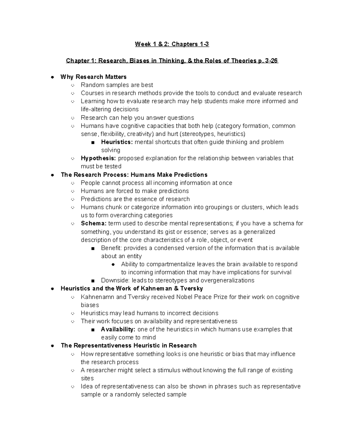 The Research Experience Notes - Week 1 & 2: Chapters 1- Chapter 1 ...