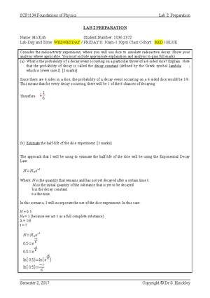 Lab prep 3 - Lab Prep materials - SCP1134 Foundations of Physics Lab 3 ...
