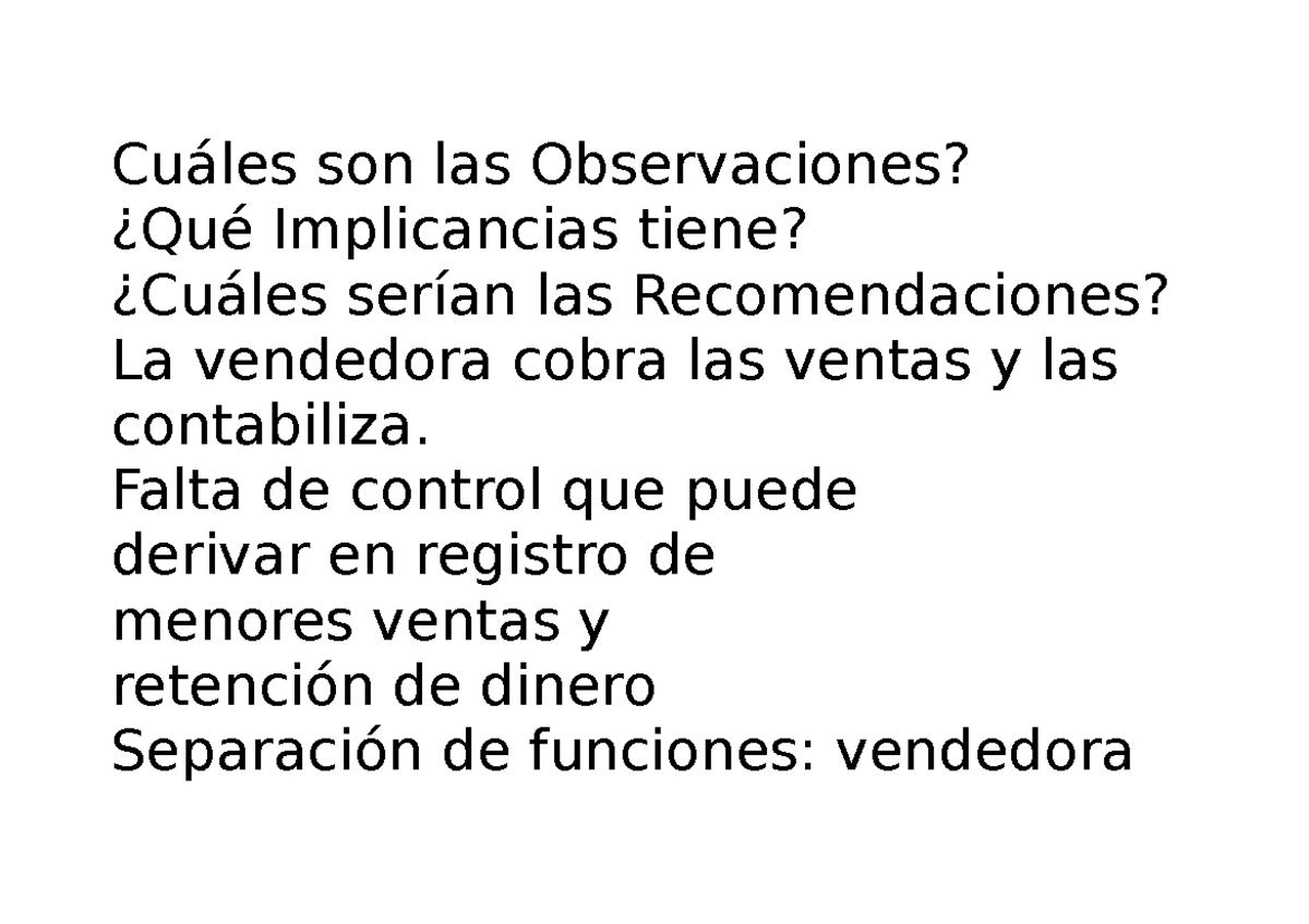 Auditoria 2 - API 3 - API 3 - Cuáles son las Observaciones? ¿Qué ...