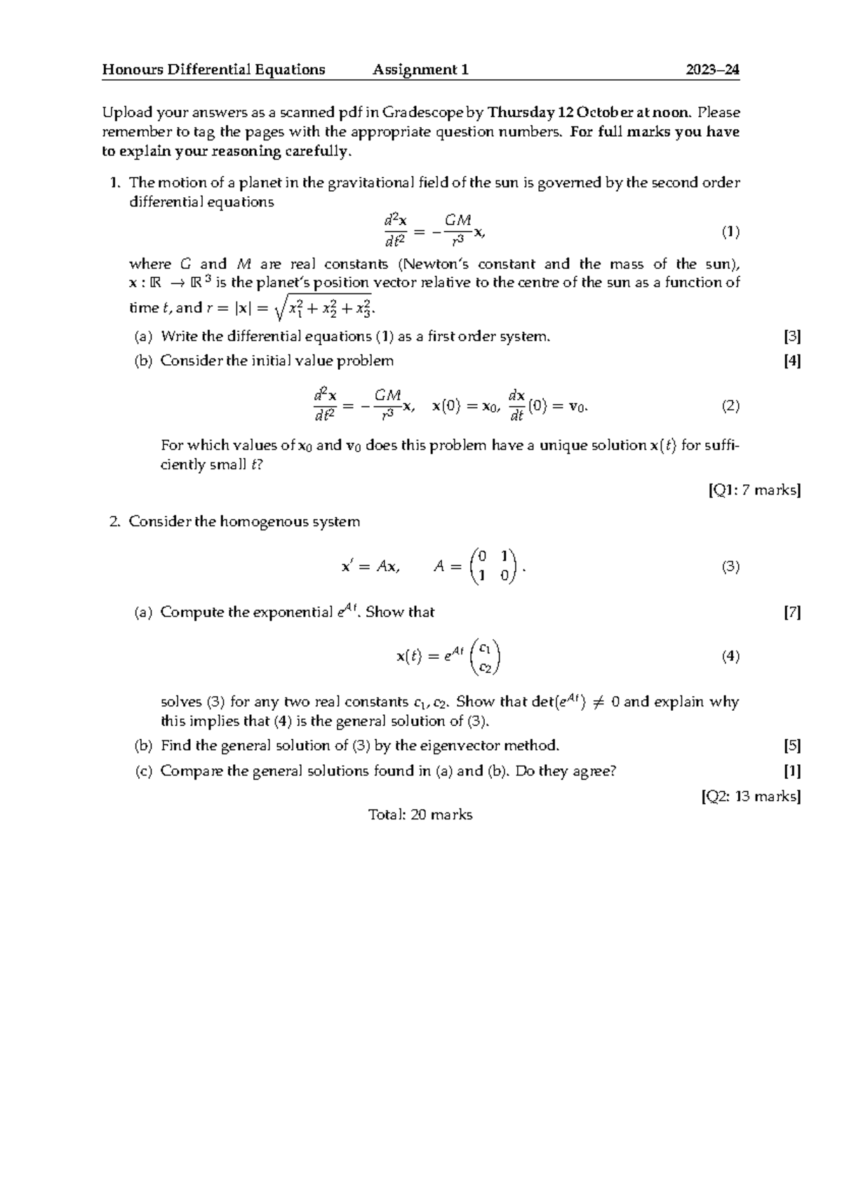 Differential equations - Please remember to tag the pages with the ...