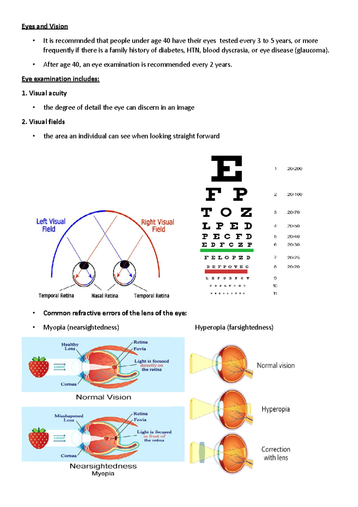 Eyes and Vision - Eyes and Vision It is recommnded that people under ...