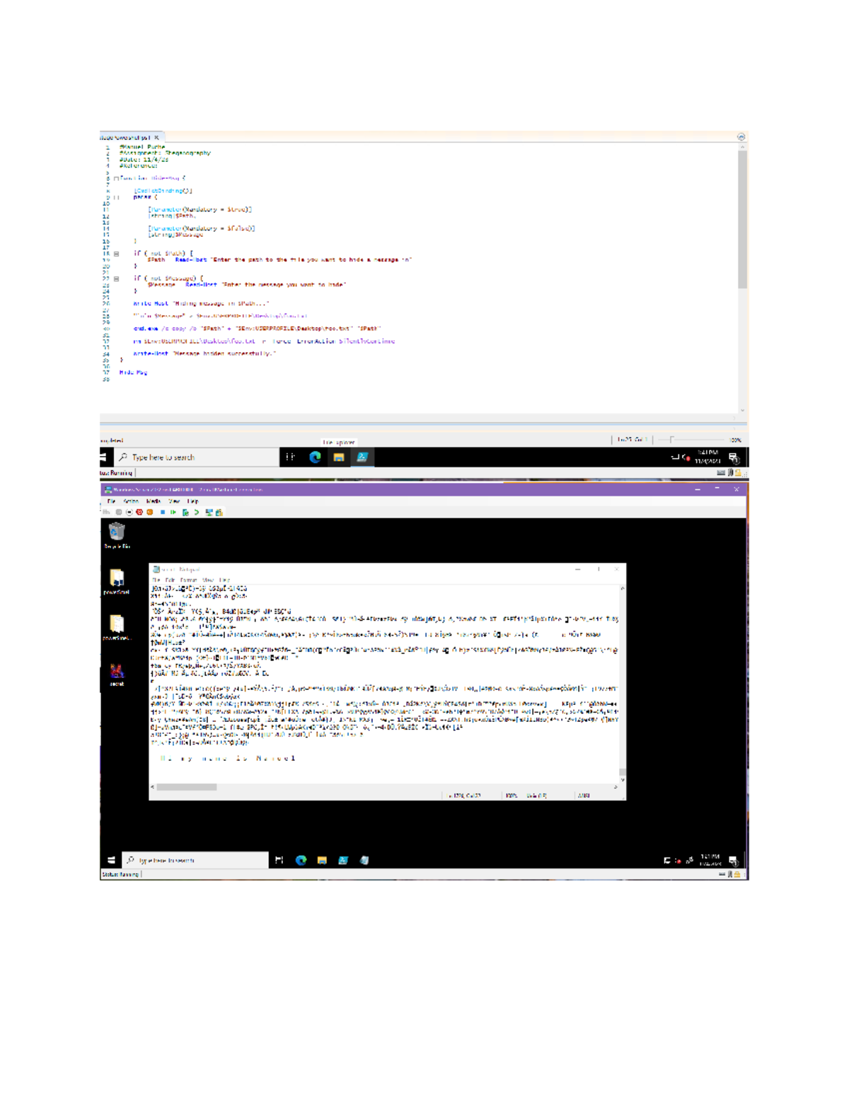 Topic 5 Stego - The program ran differently because we did not have to add on, the code to add ...