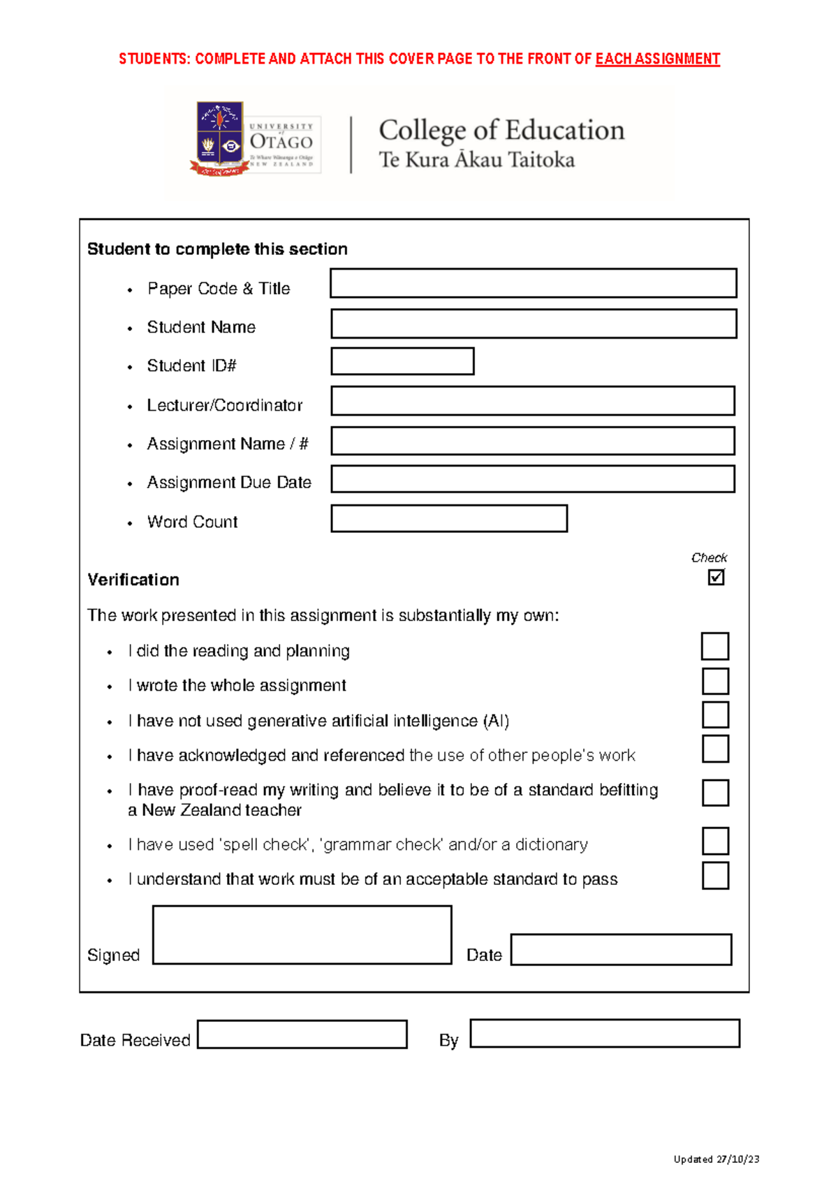 Assignment-Cover-page - STUDENTS: COMPLETE AND ATTACH THIS COVER PAGE ...