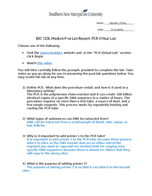 BIO 120L Module One Introduction to Graphing Lab Report Rachel FIlling - Name: ___Rachel L ...