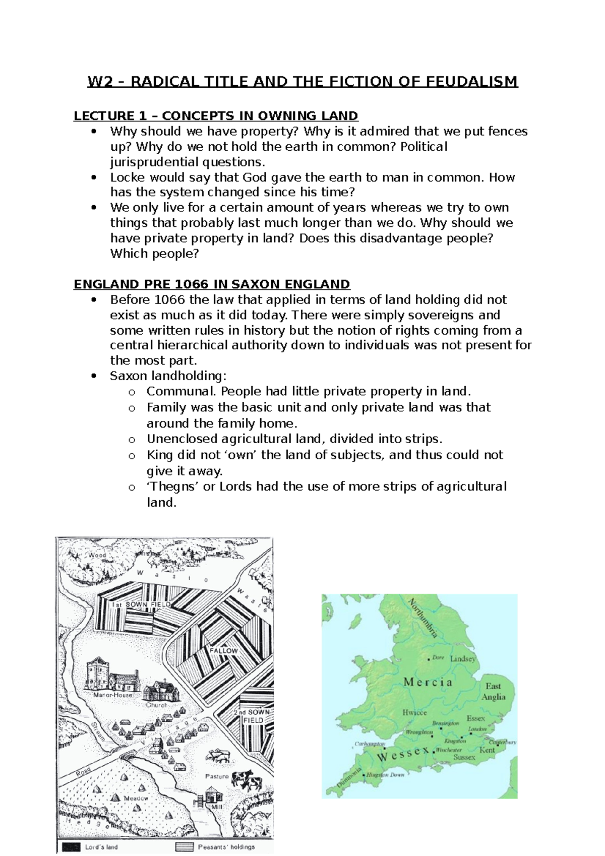LT Lecture 2 - Radical Title and the Fiction of Feudalism - LL105 ...