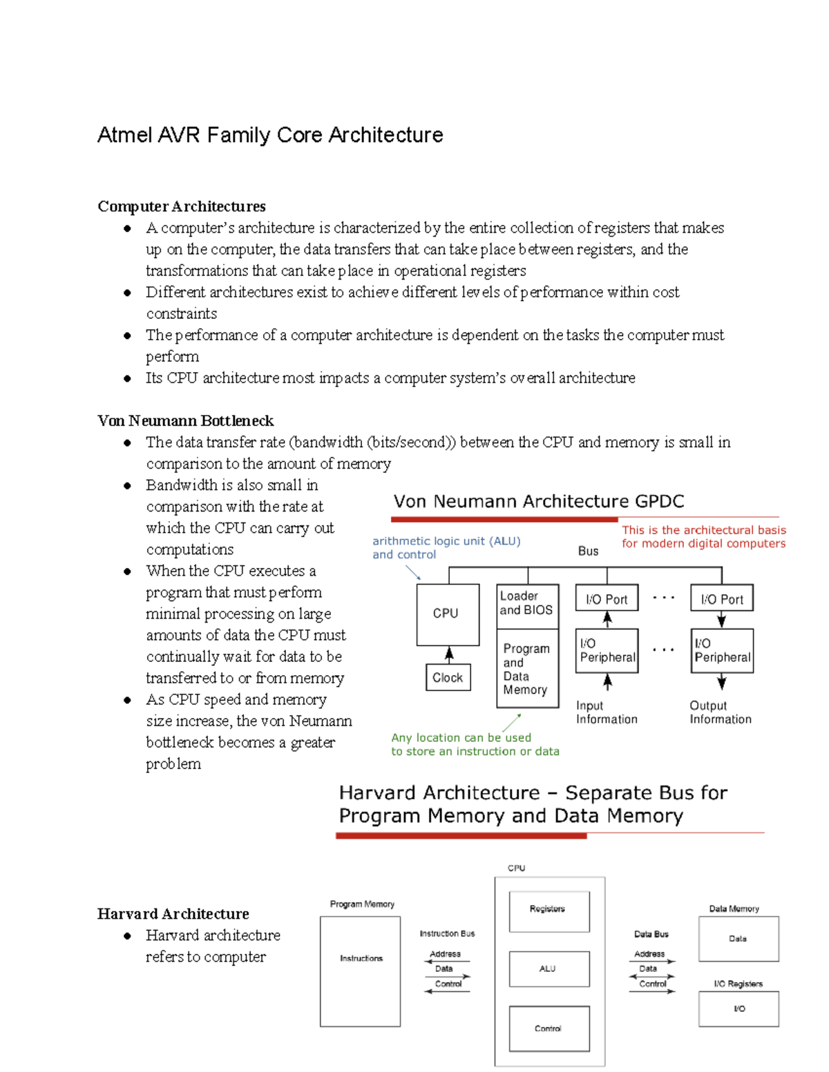 Lecture 4 - Atmel AVR Family Core Architecture Computer Architectures A computer’s architecture ...