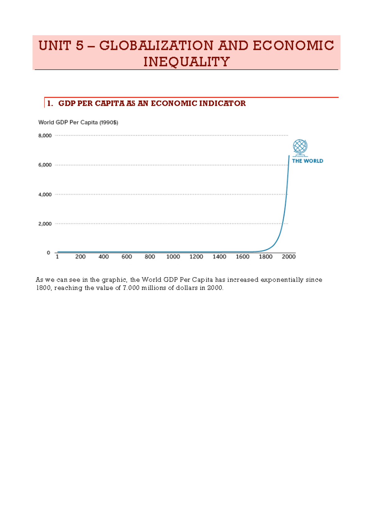 UNIT 5 Globalization - apuntes - UNIT 5 – GLOBALIZATION AND ECONOMIC ...