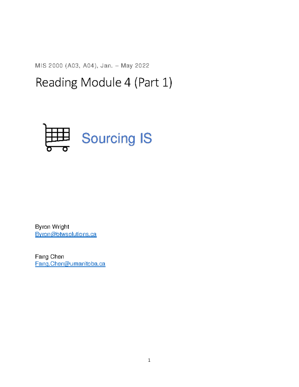 Module 4 Part1 Acquiring IS - MIS 2000 (A03, A04), Jan. – May 2022 ...