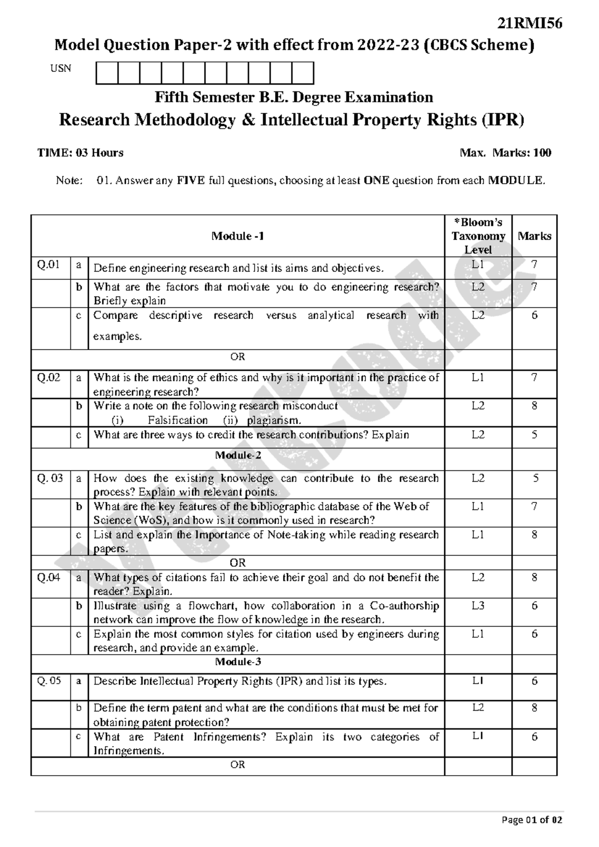 Model set 2 21RMI56 2021 scheme - 21RMI Page 01 of 02 Model Question ...