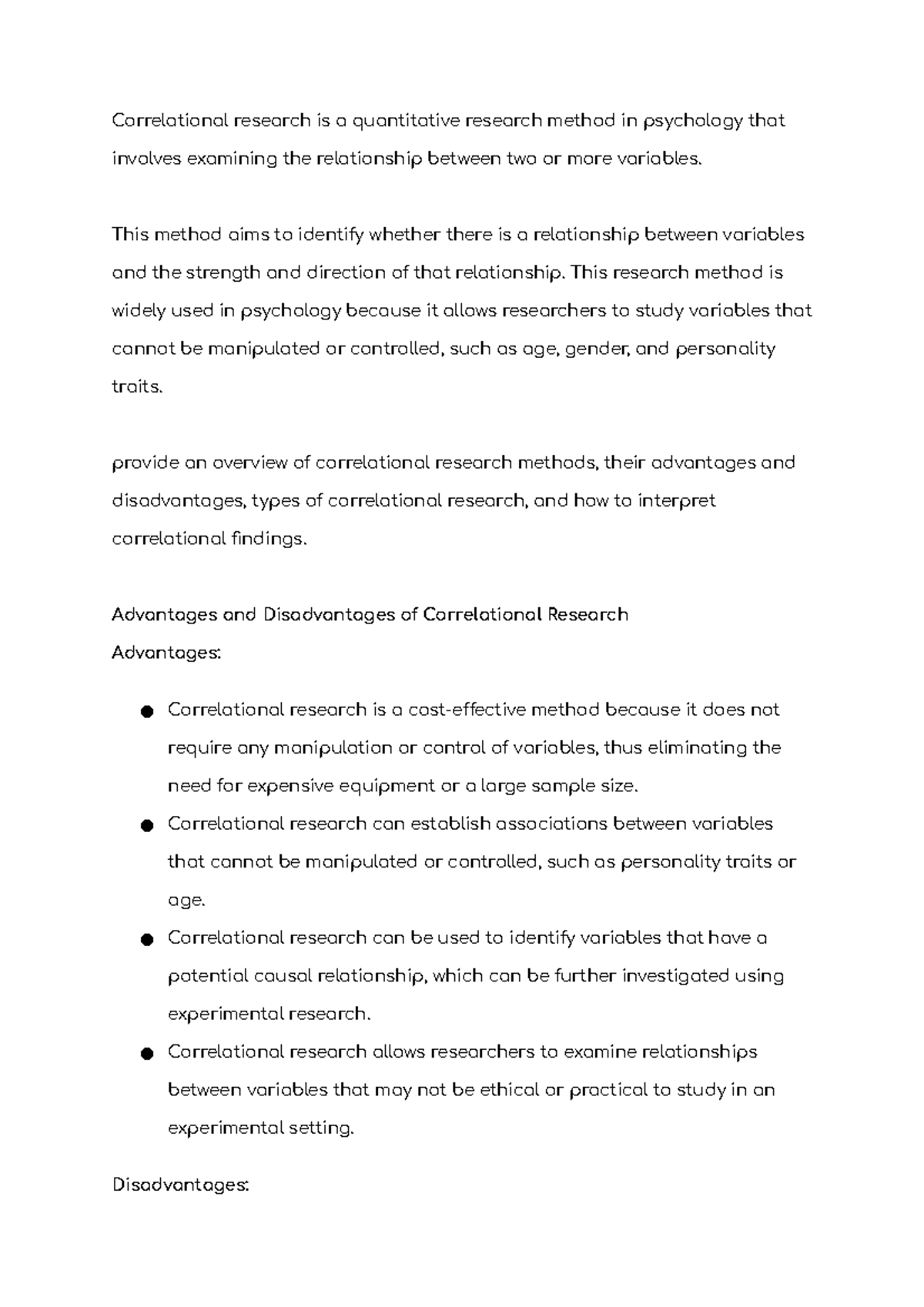Correlational Research Methods - Correlational research is a ...