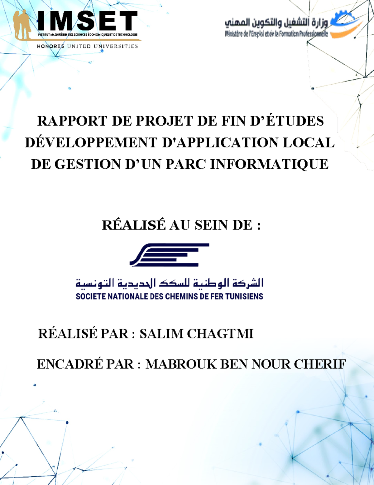 Imset Rapport DE Projet DE FIN 1 - RAPPORT DE PROJET DE FIN D’ÉTUDES ...