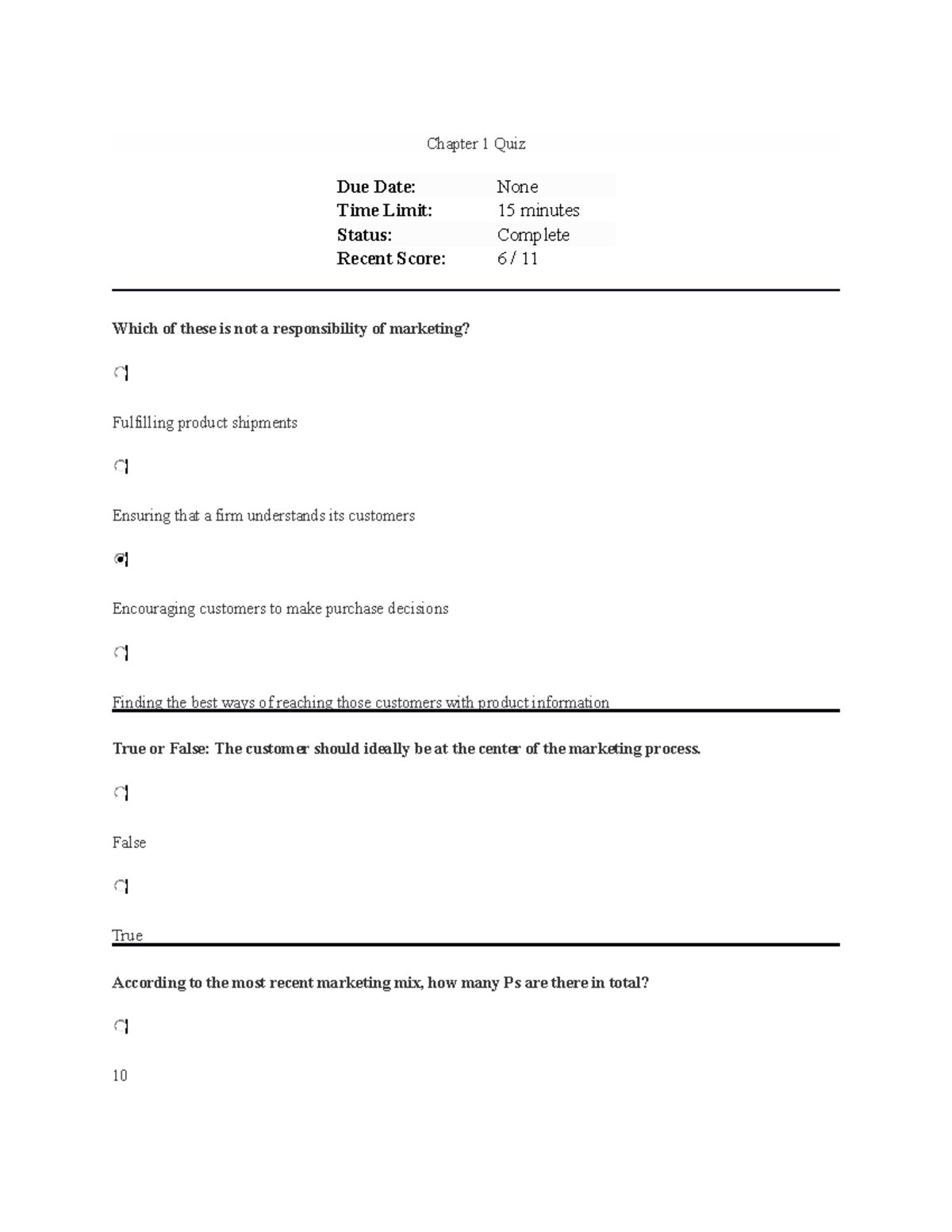 Chapter 1 Quiz - Due Date: Chapter 1 QuizNone Time Limit:Status: 15 ...