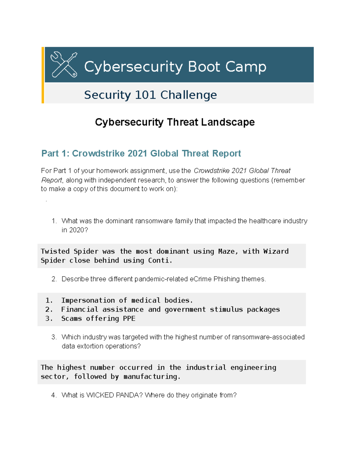 [Steve Sandall] Security 101 Challenge - Copy - Cybersecurity Threat ...
