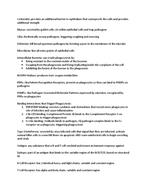 Immunology Notes - Introduction to Immunology Learning Objectives ...