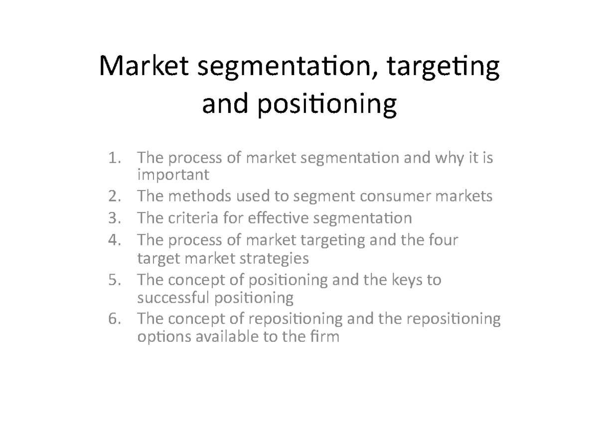 2. Market segmentation, targeting and positioning-6 - Market segmenta ...