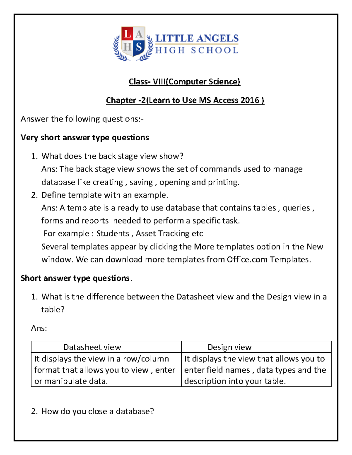 Class 8 (ch-2) - Class- VIII(Computer Science) Chapter - 2 (Learn to ...