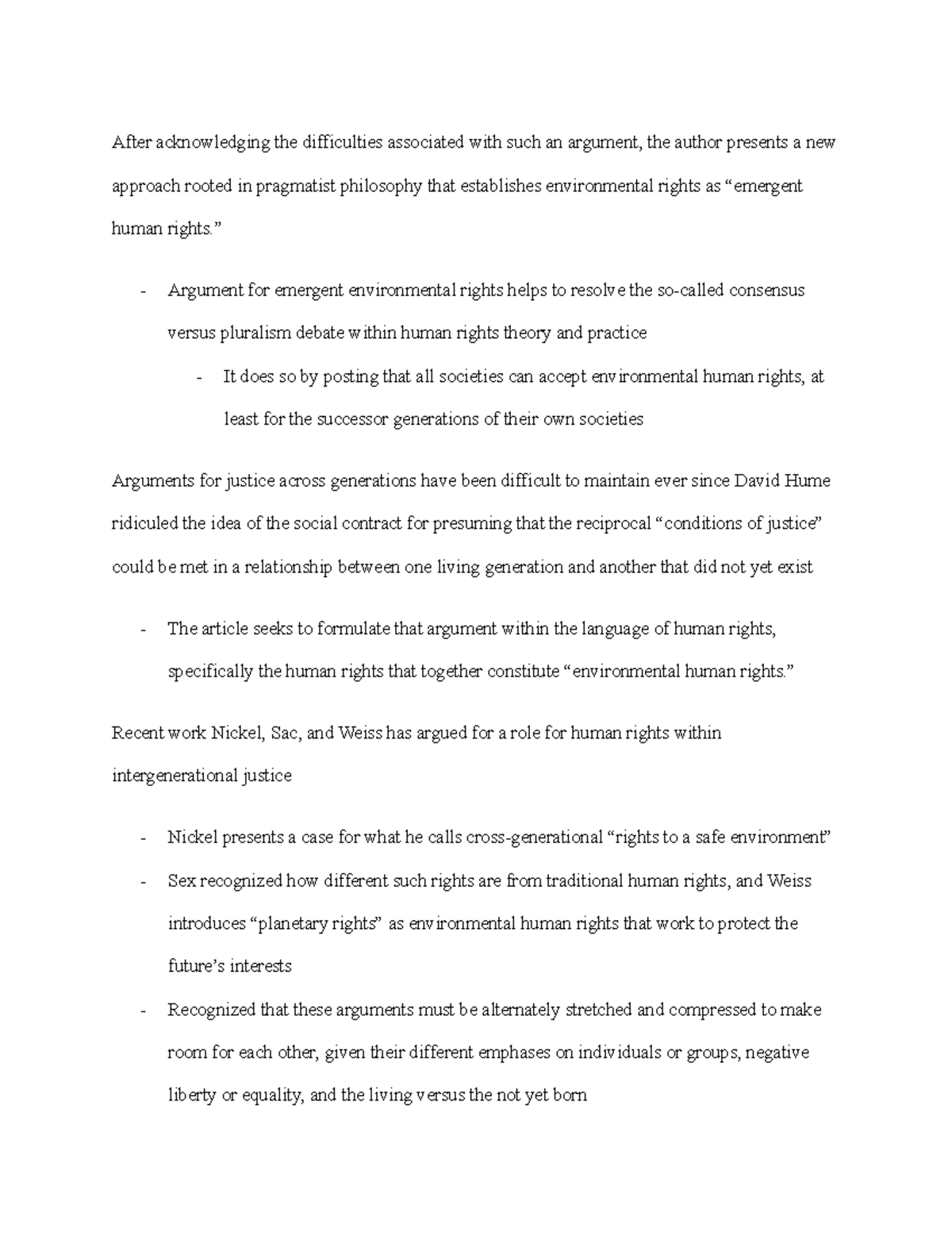 PLS 105 Introduction to Human Rights Learning Module 13 Lecture Notes ...