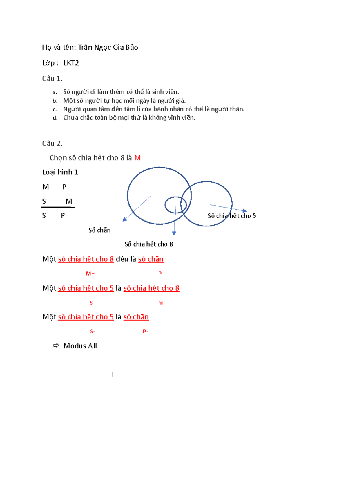 Final EXAM PHI306 A 2021F- Tranngocgiabao - H và tên: Trầần Ng c Gia B oọọả L p :ớ LKT Cầu 1. a ...