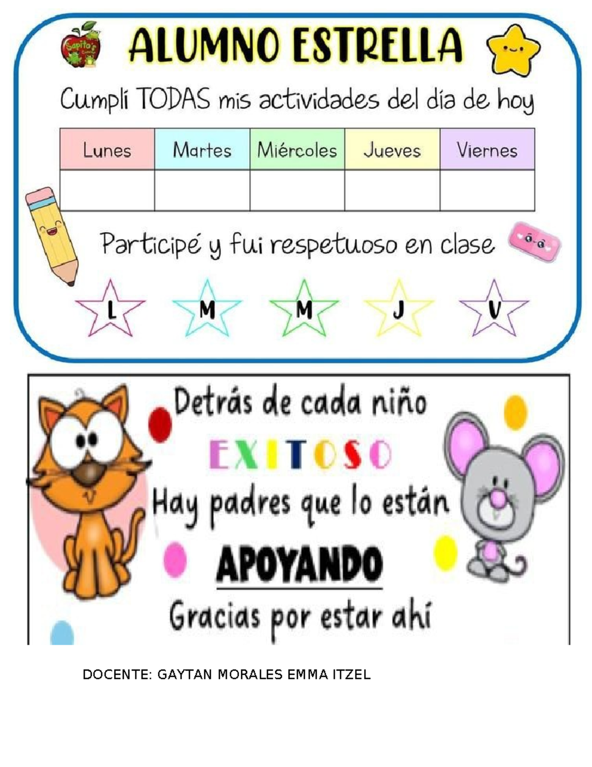 Alumno Estrella - MATERIAL PARA TRABAJAR EN LAS AULAS - ALUMNO ESTRELLA ...