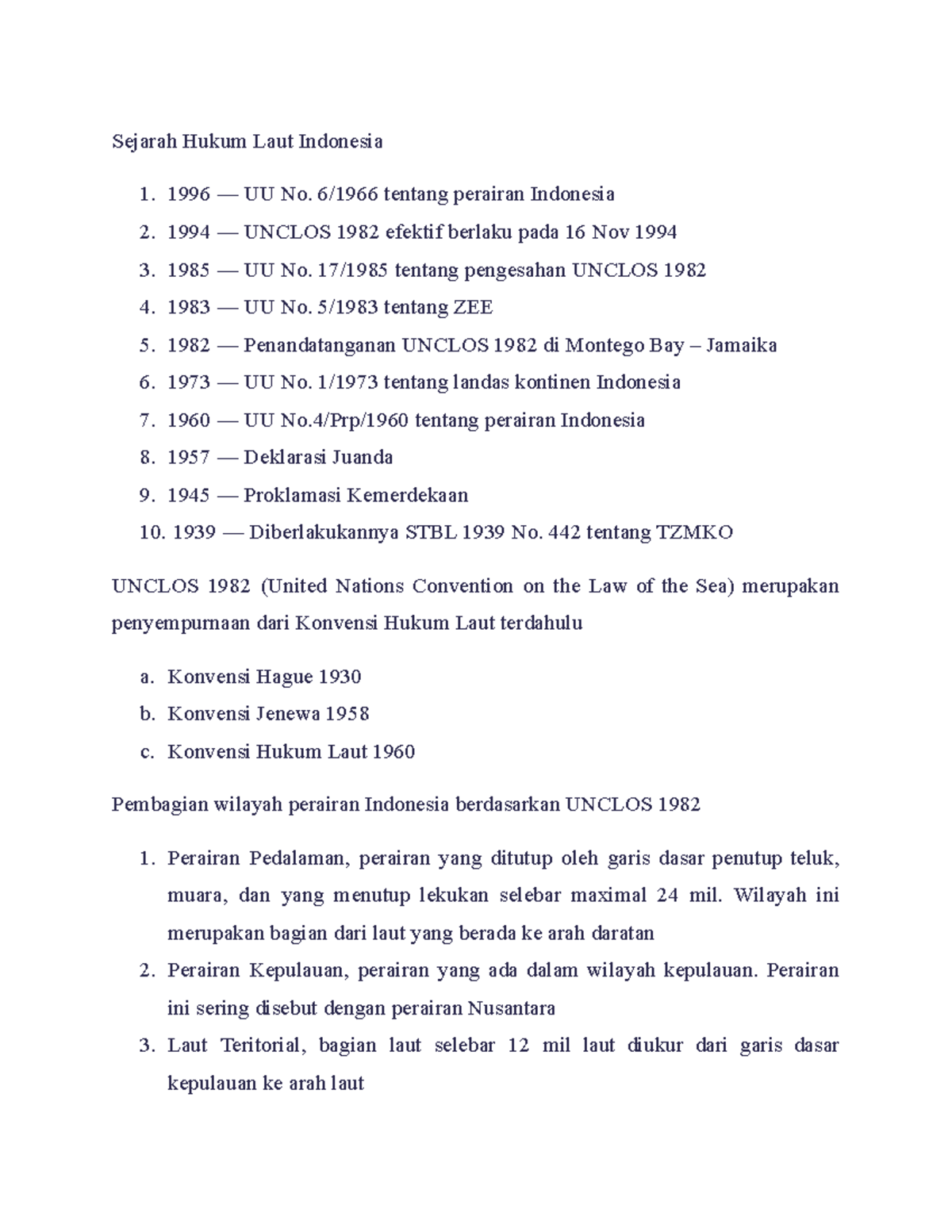 Hukum Laut Indonesia - Sejarah Hukum Laut Indonesia 1996 — UU No. 6/ ...