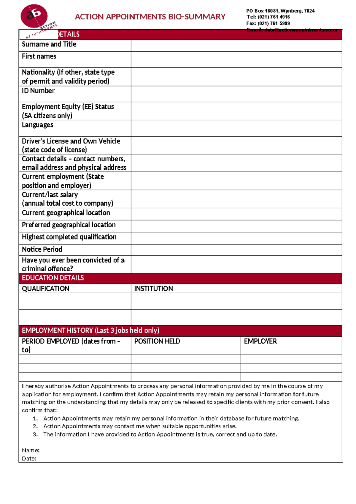AA Bio summary 2021 - HCR - Safe distributions (Reducing Protection ...