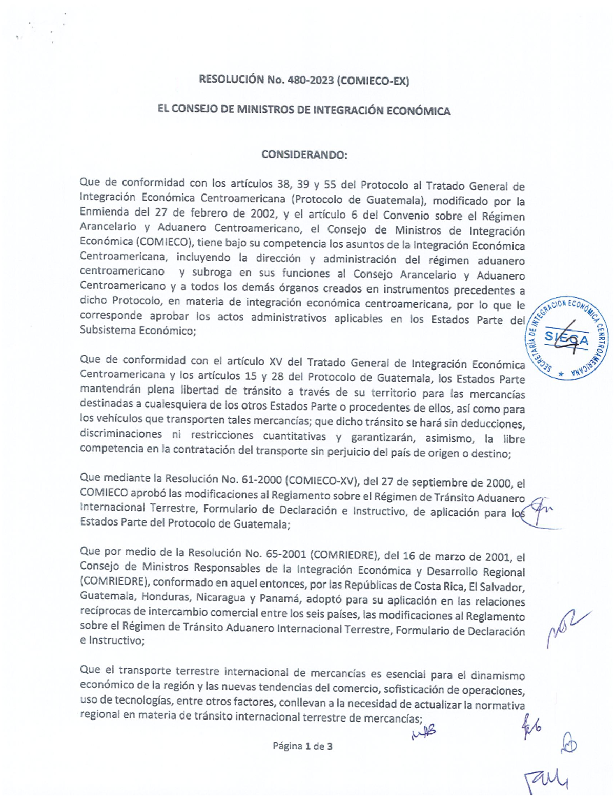 Resolución No. 480-2023 Comieco-EX - Operaciones Y Logística ...