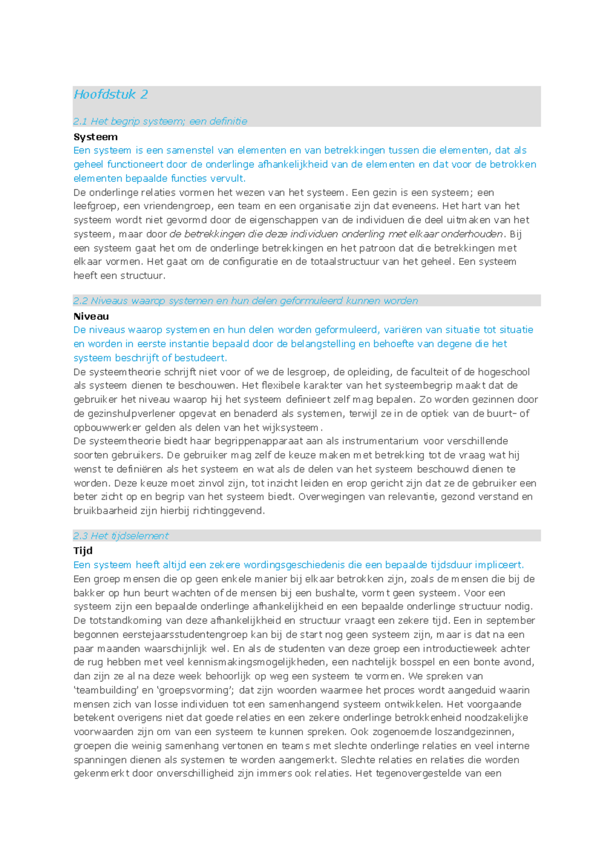 Anders kijken - Hoofdstuk 2 2 Het begrip een definitie Systeem Een ...